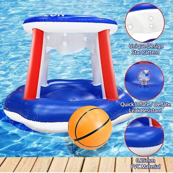 TURNMEON | Swim | American Flag Inflatable Pool Basketball Hoop ...